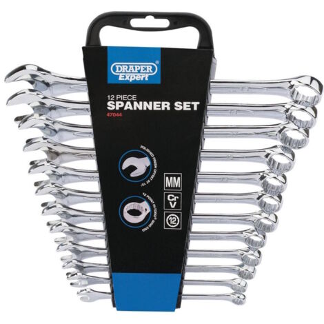 Draper Expert HI-TORQ 12 Piece Metric Combination Spanner Set 8 - 19mm ...