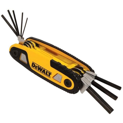 DeWalt DWHT70263M Ergonomic Push Button Locking Folding Metric Hex Key Set