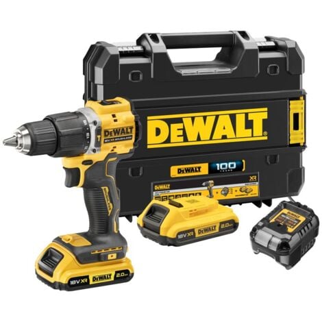 Dewalt DCD100YD2T 18V XR Brushless 100 Year Hammer Drill Driver - 2x 2Ah Batteries, Charger ...