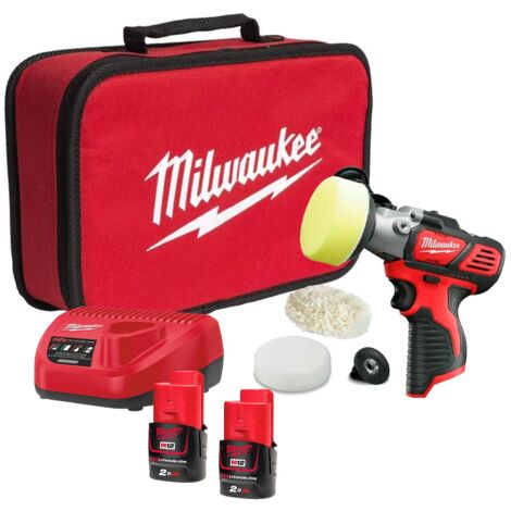 Milwaukee M12BPS-202B 12V SUB Compact Polisher/Sander - 2x 2Ah ...