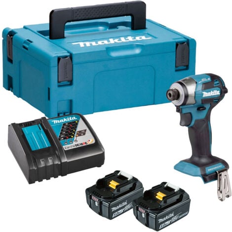 Makita DTD173RTJ 18V LXT Brushless Impact Driver - 2x 5Ah Batteries, Charger & Makpac 2 Case