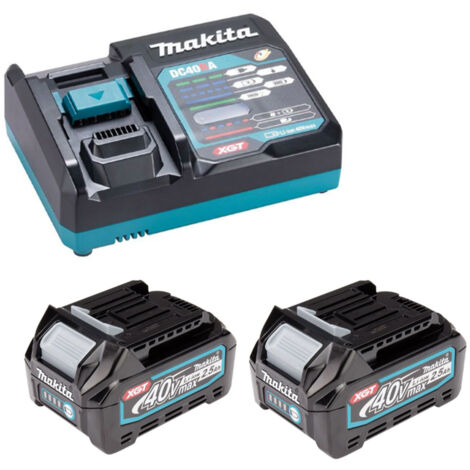 Makita 40V XGT Battery Kit - 2x 2.5Ah Batteries & DC40RA Charger