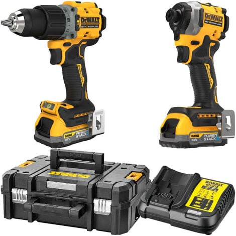 DeWALT DCK2050E2T-GB 18V XR Brushless Compact Combi Drill And Impact Driver Twin Pack With ...