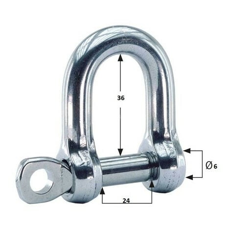 Manille inox large - ORANGEMARINE - 6 mm