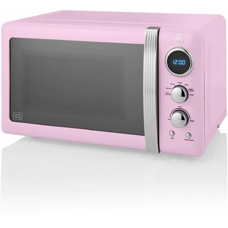 Swan Retro 800W Digital Microwave Pink