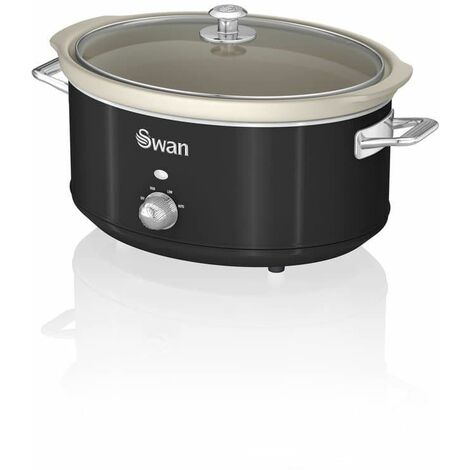 Swan 6.5L Slow Cooker Retro Black