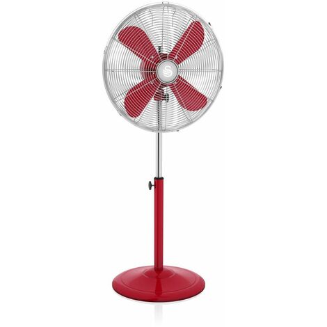 Swan 16" Retro Red Stand Fan