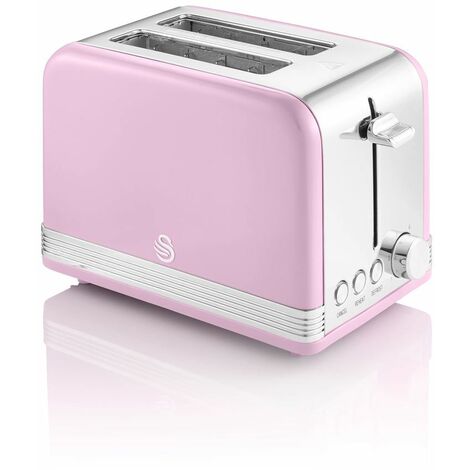 Swan 2 Slice Retro Pink Toaster