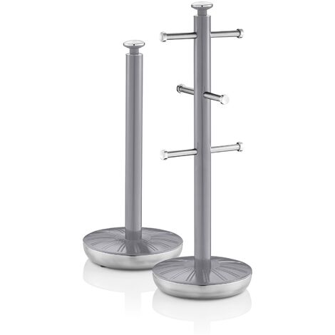 Swan Towel Pole and Mug Tree Set Grey