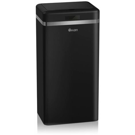 Swan Retro 45L Black Square Sensor Bin