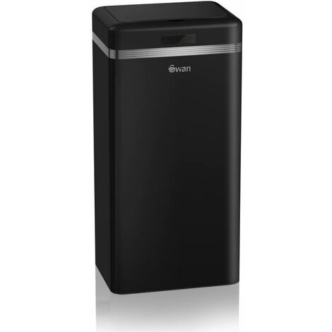 Swan Retro 45L Black Square Sensor Bin