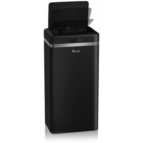 Swan Retro 45L Black Square Sensor Bin