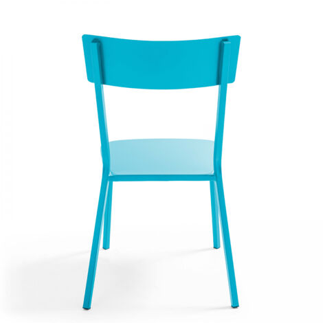 Silla de acero azul