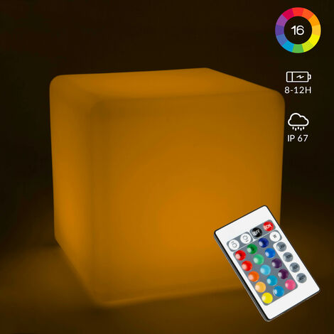 Cubo LED multicolor de exterior (30 cm)