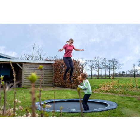 Trampoline de sport enterré au niveau du sol EXIT InTerra ø366cm - noir