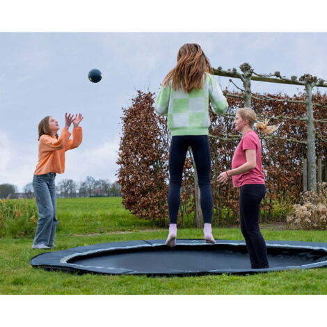 Trampoline de sport enterré au niveau du sol EXIT InTerra ø305cm - noir