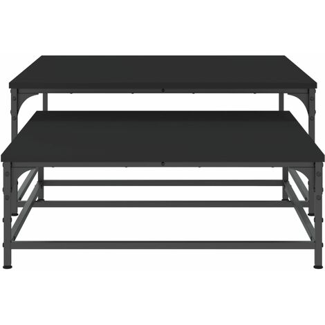 Tables basses gigognes VidaXL 2 pcs en bois noir et design moderne ...