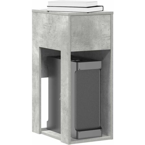 vidaXL Support de tour d'ordinateur et tiroir gris béton 30x44x74 cm