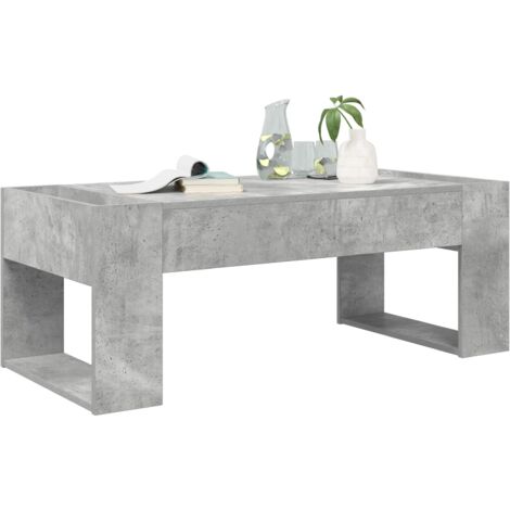 Table de salon rectangulaire vidaXL effet béton gris aspect minéral ...