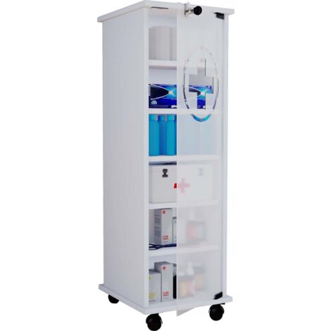 Nilasu Badschrank , Medizinschrank weiß.