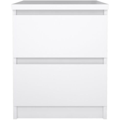 Nada Nachttisch 2 Schubladen weiss hochglanz.