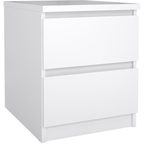 Nada Nachttisch 2 Schubladen weiss hochglanz.