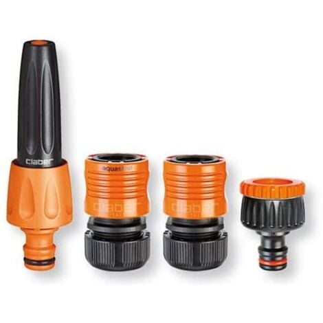 Claber Starter kit Ø 3/4”, set lancia e raccordi automatici irrigazione giardino per tubo da 3/4 ...