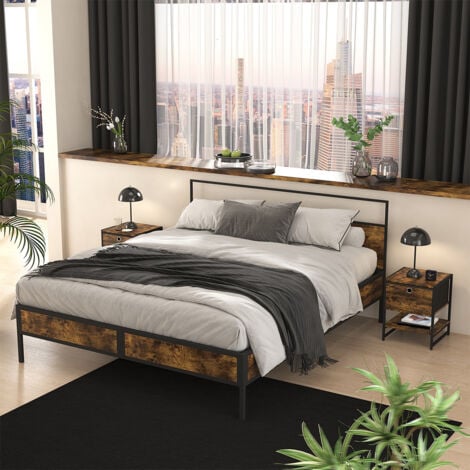 Comodino Fyrk, Rovere rustico, 40 x 50 cm Set di 2, Vicco