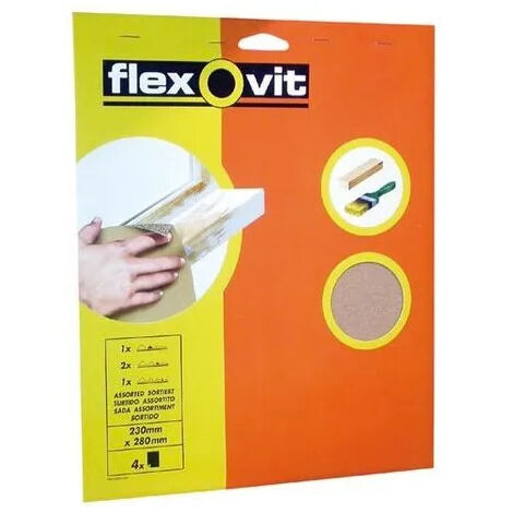 Feinkörniges Sandpapier, 4 Blätter.