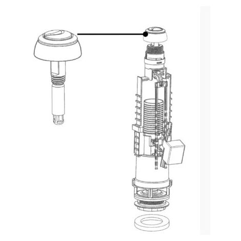 Verchromter Doppeldruckknopf für Modell 36A Skipper SIAMP.