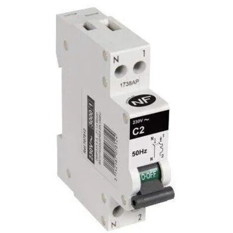 Leistungsschalter 3kA Phase+ Neutral 2 Ampere