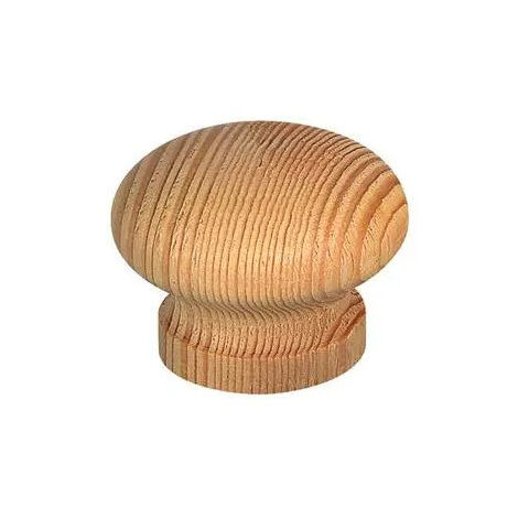 Pomello rotondo, pino levigato, D.25mm, H.27mm, 2 pezzi con viti.