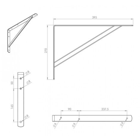 Staffa, angolo rinforzato per carichi pesanti in acciaio epossidico 395 ...