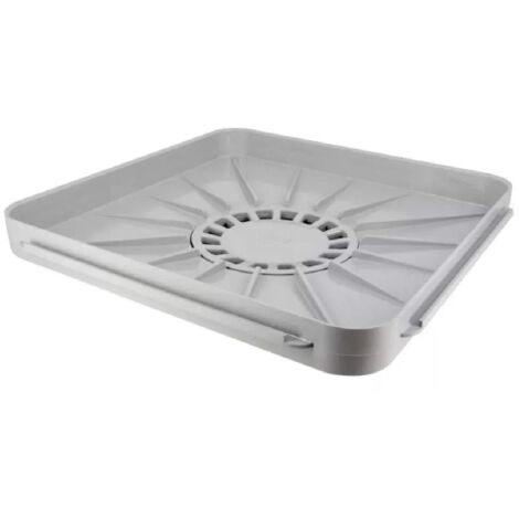 Vassoio sifonico in PVC 40 x 40 cm con adattatore, grigio chiaro