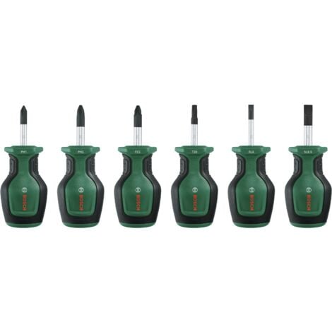 Bosch Juego de destornilladores cortos 6 pzs