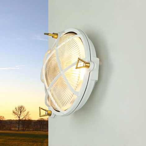 Applique Outdoor Blanc Ø 21 cm Verre Laiton Applique Applique Outdoor ...