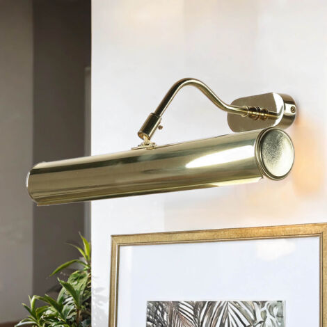 Lampe tableau en laiton véritable largeur 40 cm en laiton poli E14 2 ...