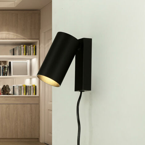 Petite lampe spot avec interrupteur Noir GU10