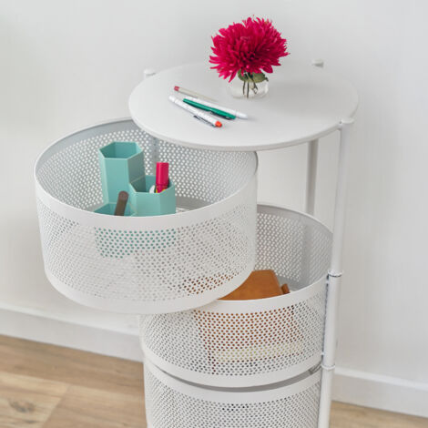 SVITA étagère de rangement étagère de rangement ronde en métal à ...