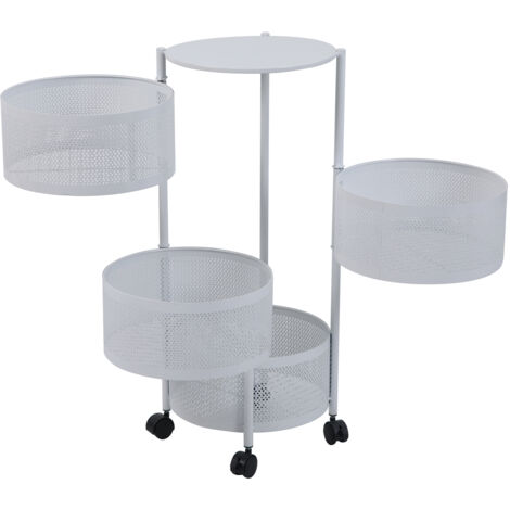 SVITA étagère de rangement étagère de rangement ronde en métal à ...
