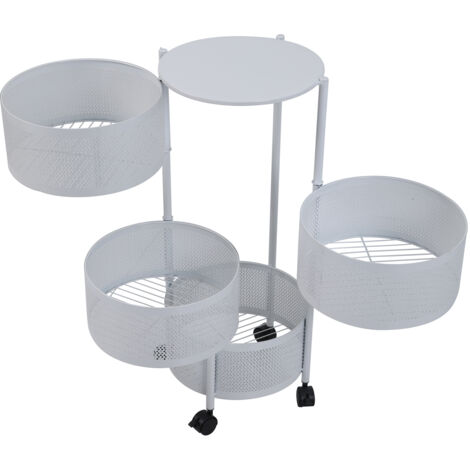 SVITA étagère de rangement étagère de rangement ronde en métal à ...