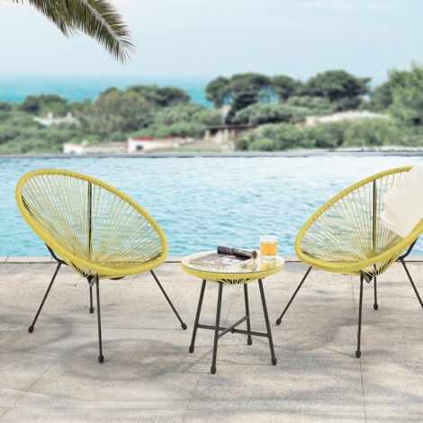 Ensemble de meubles de balcon SVITA BALI Ensemble de salon Relax Egg ...