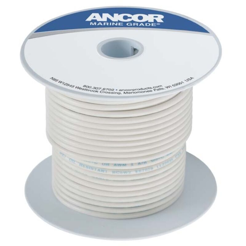 Ancor Cable estañado 2 mm2, 5 metros, blanco , naútica, cableado marino