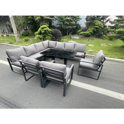 Fimous Aluminum Outdoor Garden Furniture Corner Sofa 3 Arm Chair ...