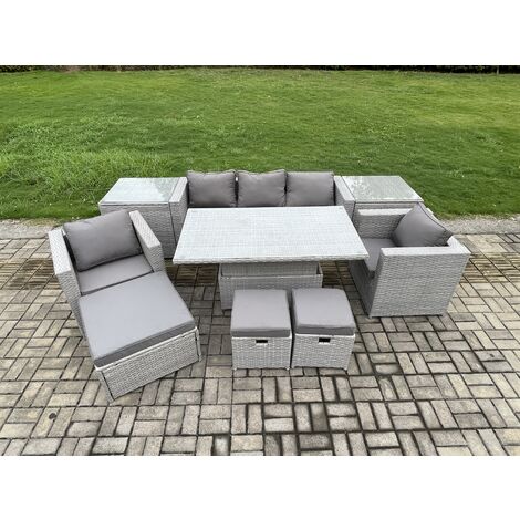 Fimous Rattan Outdoor Garden Funiture Set Height Adjustable Rising ...