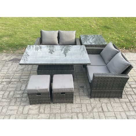 Fimous 6 Pieces Garden Furniture Sets Poly Rattan Outdoor Patio Height ...