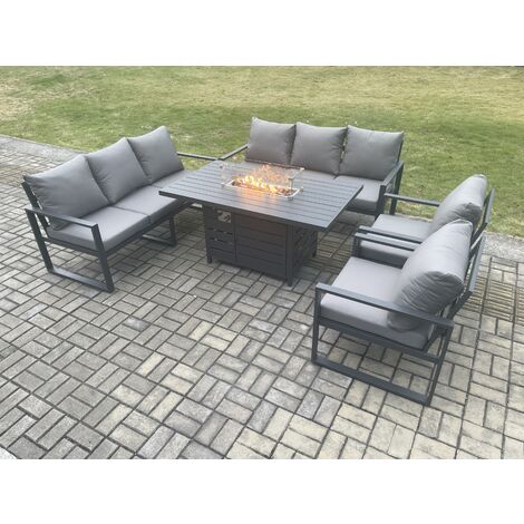 Fimous Aluminium 5 Pieces Garden Furniture Sofa Set with Cushions 8 ...