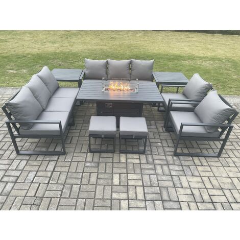 Fimous Aluminium Outdoor Garden Furniture Set Patio Lounge Sofa Gas ...