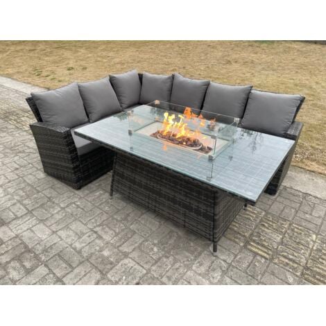 Fimous Outdoor Rattan Corner Sofa Garden Furniture High Back Sofa Set ...