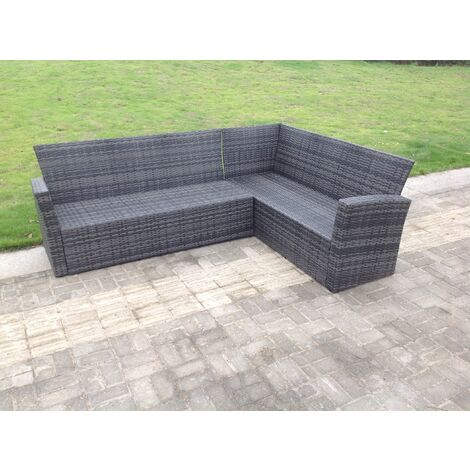 Fimous 9 Seater High Back Rattan Garden Furniture Set Corner Sofa With ...